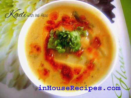 Imli Aloo Kadi Recipe - Video - inHouseRecipes