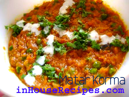 Matar Korma Recipe - Video - inHouseRecipes