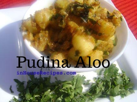 Pudina Aloo Recipe - Potato Sabzi with Mint - inHouseRecipes