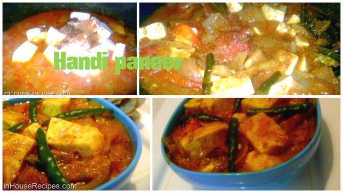 Handi Paneer Recipe - Restaurant Style - Pics - inHouseRecipes
