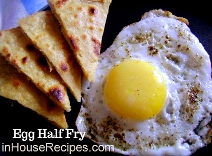 Egg Half Fry Recipe - Quick and Easy Snack - inHouseRecipes
