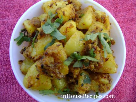 Achari Aloo Recipe - Potato With A Hint Of Pickle [Video] - inHouseRecipes