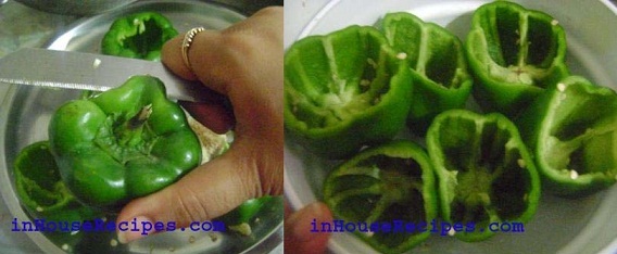 Bharwa Shimla Mirch Recipe - Potato Stuffed Capsicum [Pics ...
