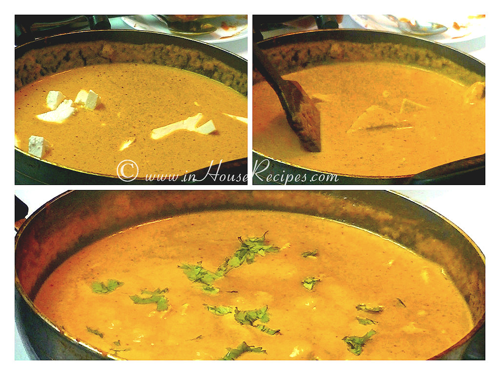 Shahi Paneer Recipe Restaurant Style Sunset Color - inHouseRecipes