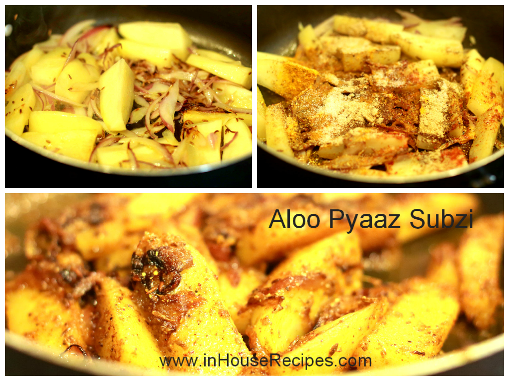 Aloo Pyaz Ki Sabzi Recipe - Dry Potato Onion [Pics] - inHouseRecipes