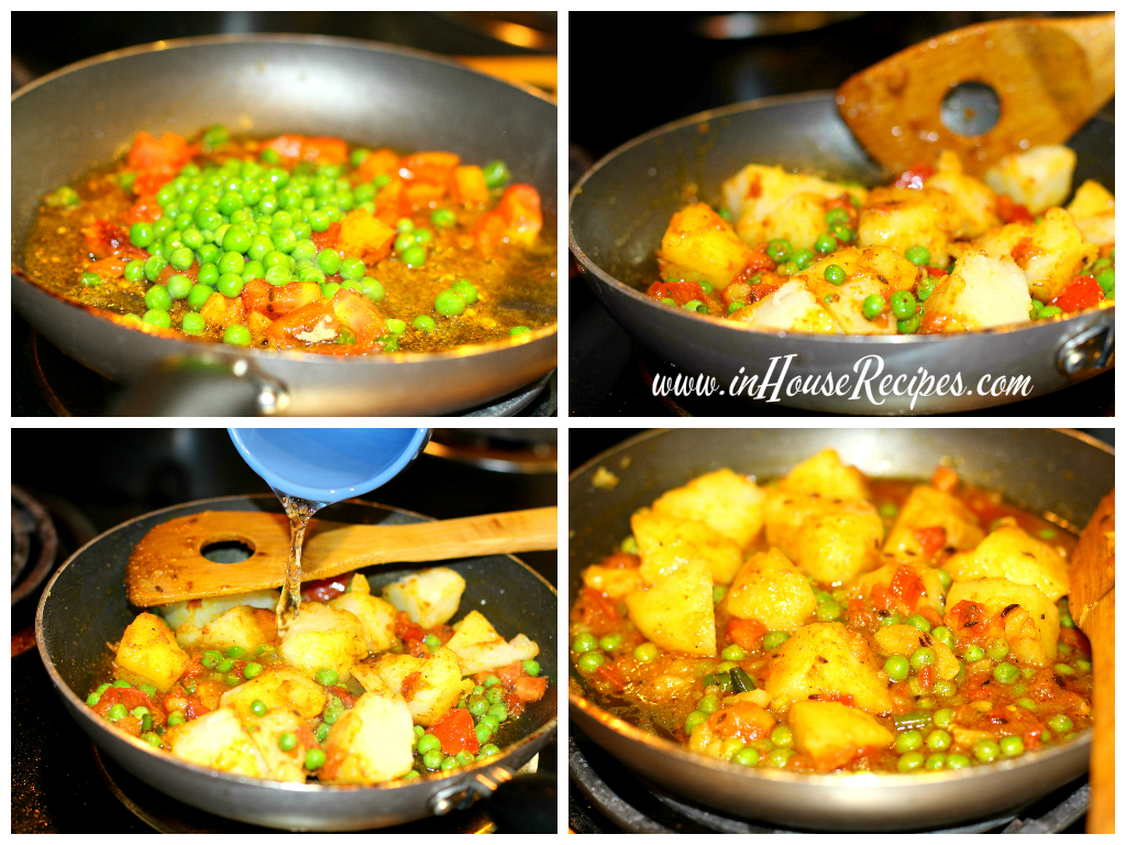 Aloo Matar - Dhaba Style Tadka Recipe [Pics] - inHouseRecipes
