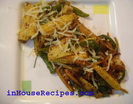 Baby Corn Veggie Delight Recipe - Baby Corn Sabzi - Video - inHouseRecipes